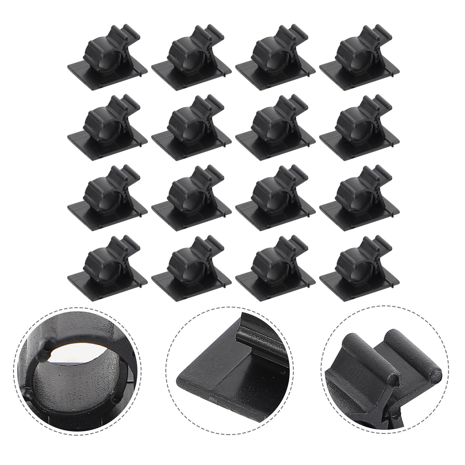 OUNONA 50 Pcs Clamps 可调线卡 Cable Clamp Cable Wire Clip 2.5X2.1CM Black ...