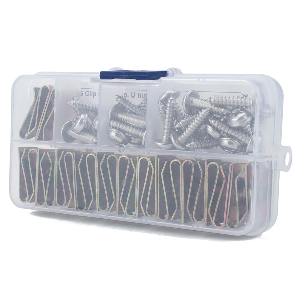 OUNONA 50 Pcs Fastener U Nuts Spire Clip Car Door Panel Screw Silver ...