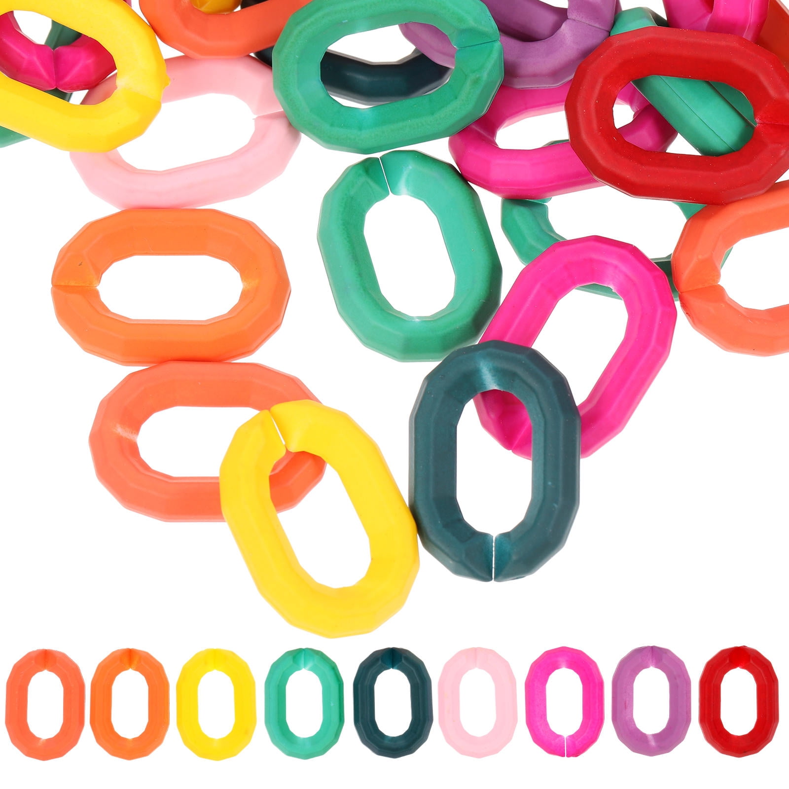 DRAFIDEEP Chain Links Acrylic Linking Rings Assorted Color 50pcs 1x0 ...