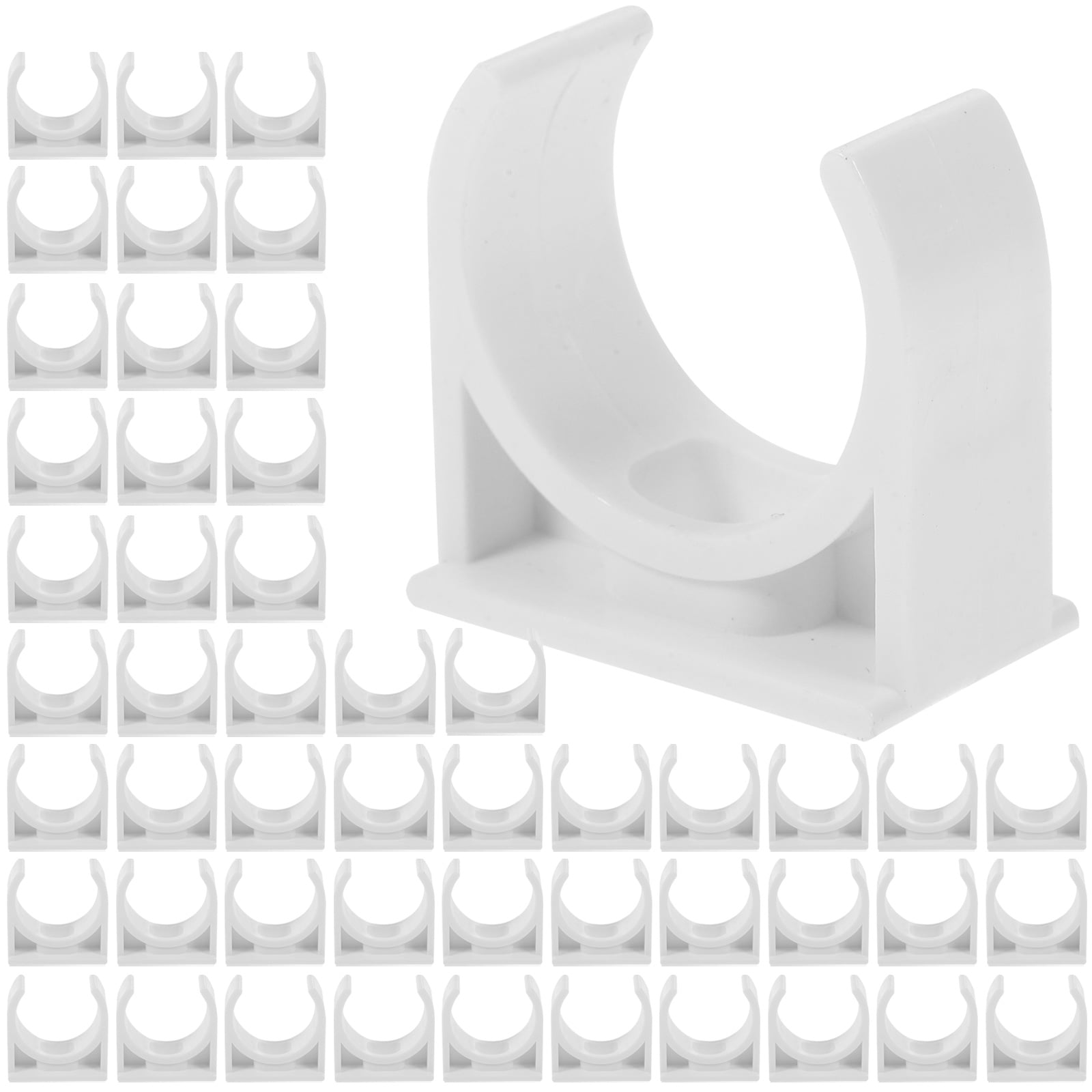 OUNONA 50 Pcs U Shape Clamp Pipe Clamps Cars Adjustable Tube White ...