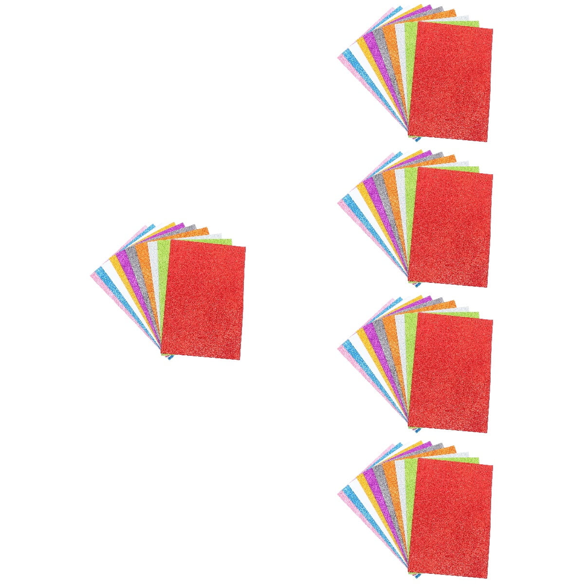 OUNONA 50 Sheets of Glitter Foam Paper Self-adhesive Craft Foams A4 ...