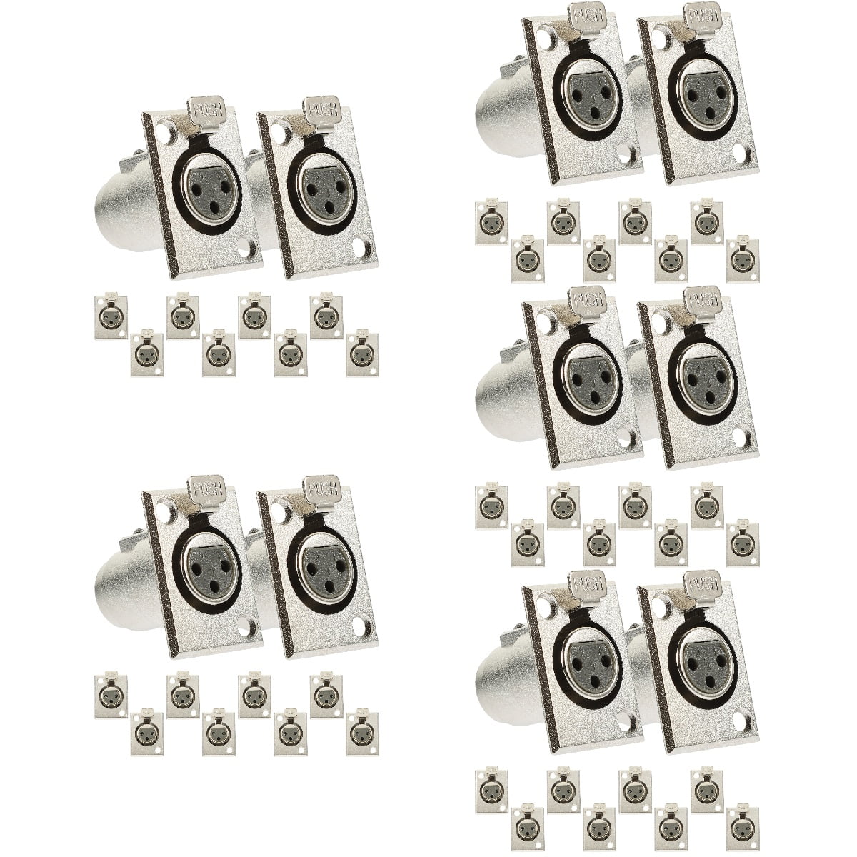 OUNONA 50 pcs 3-Pin Female Panel Mount Metal Chassis Microphone Jack ...