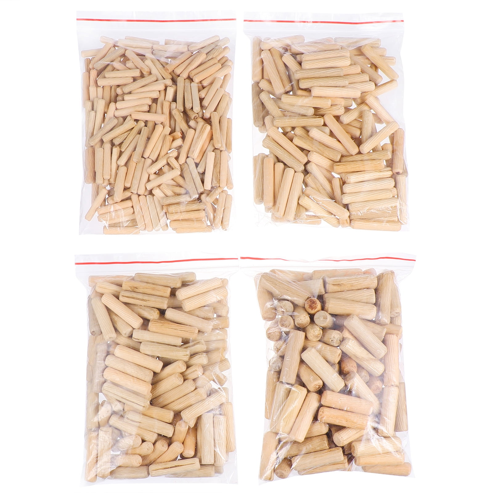 OUNONA 500 Pcs Wooden Dowel Round Fluted Wood Craft Dowel Pin Rods ...