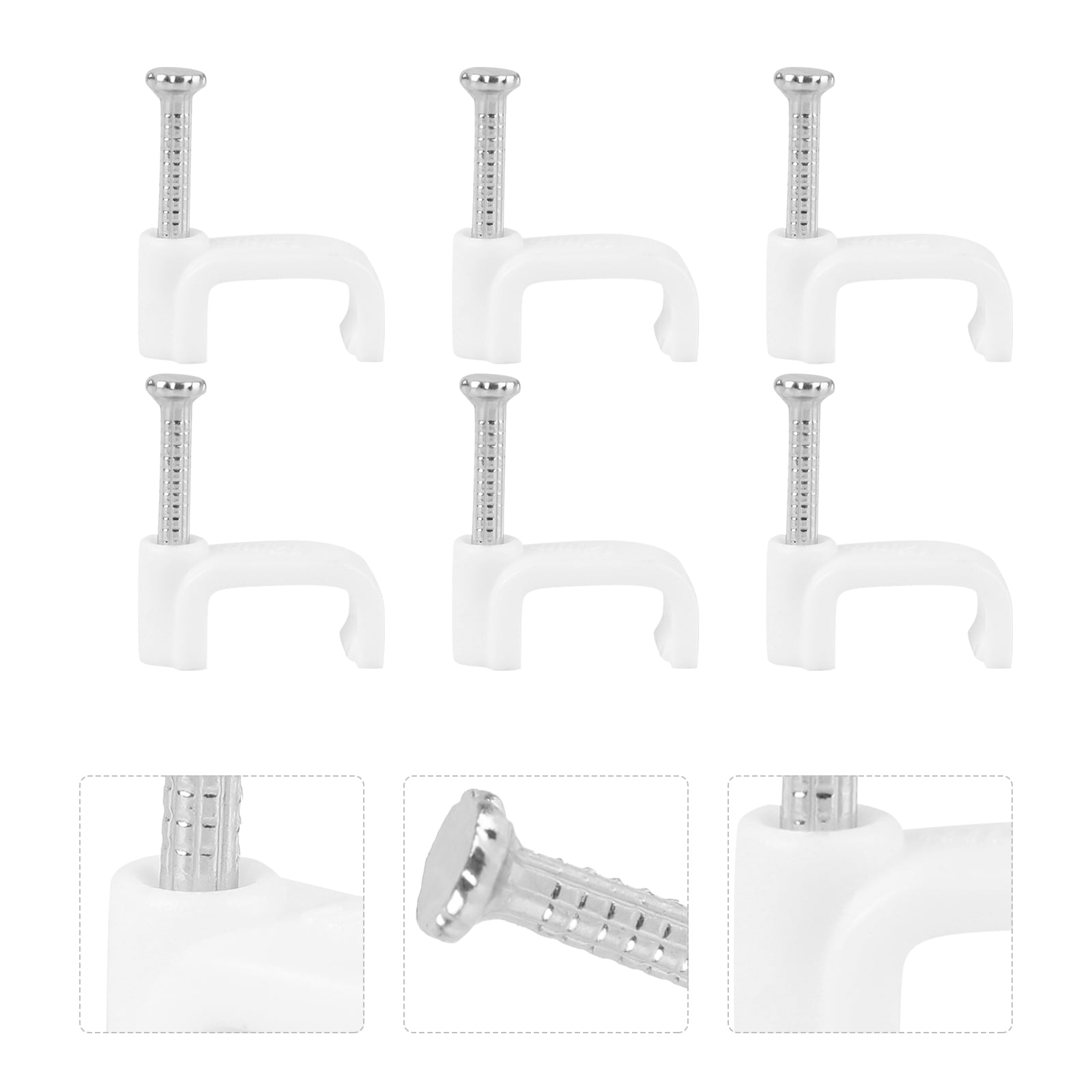 OUNONA 500pcs Clips Cable Management Clips Steel Nail Cable Clips ...