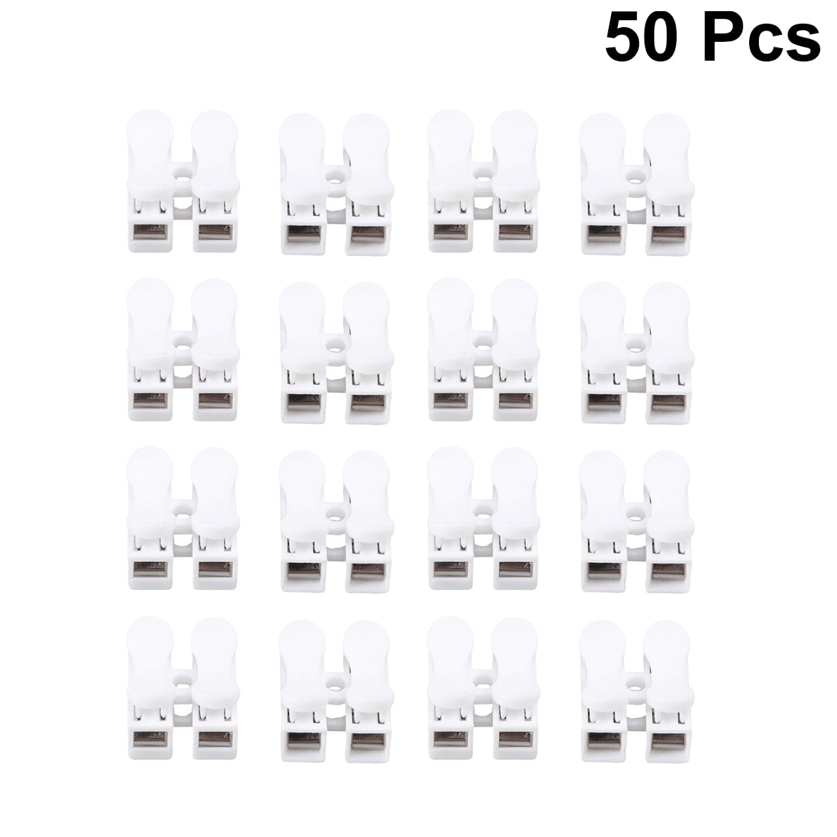OUNONA 50PCS/Set Wire Lamp Push-type Terminal Block Connector Two ...