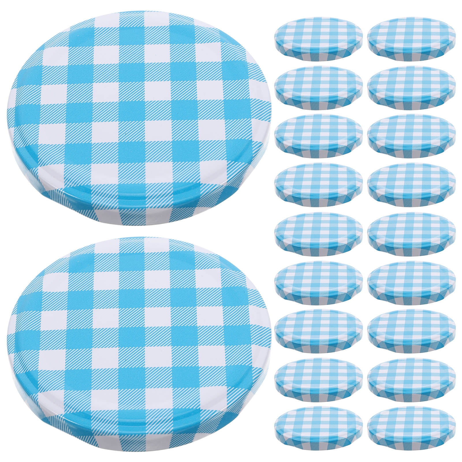 OUNONA 50PCS Wide Mouth Mason Jar Lids Plaid Decorative Canning Lids ...
