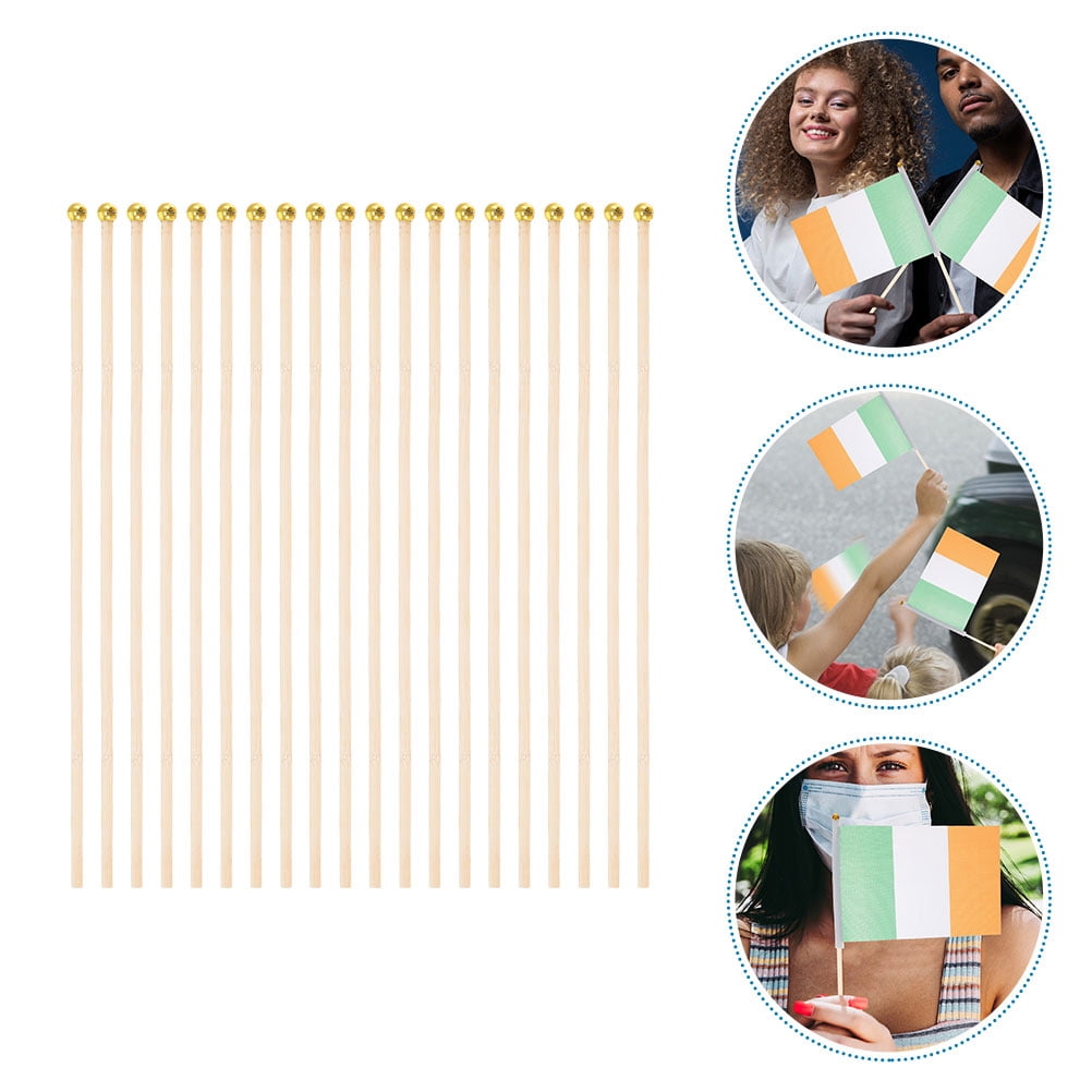 OUNONA 50Pcs Bamboo Flag Pole for Party Display Flags 2.3in Diameter ...