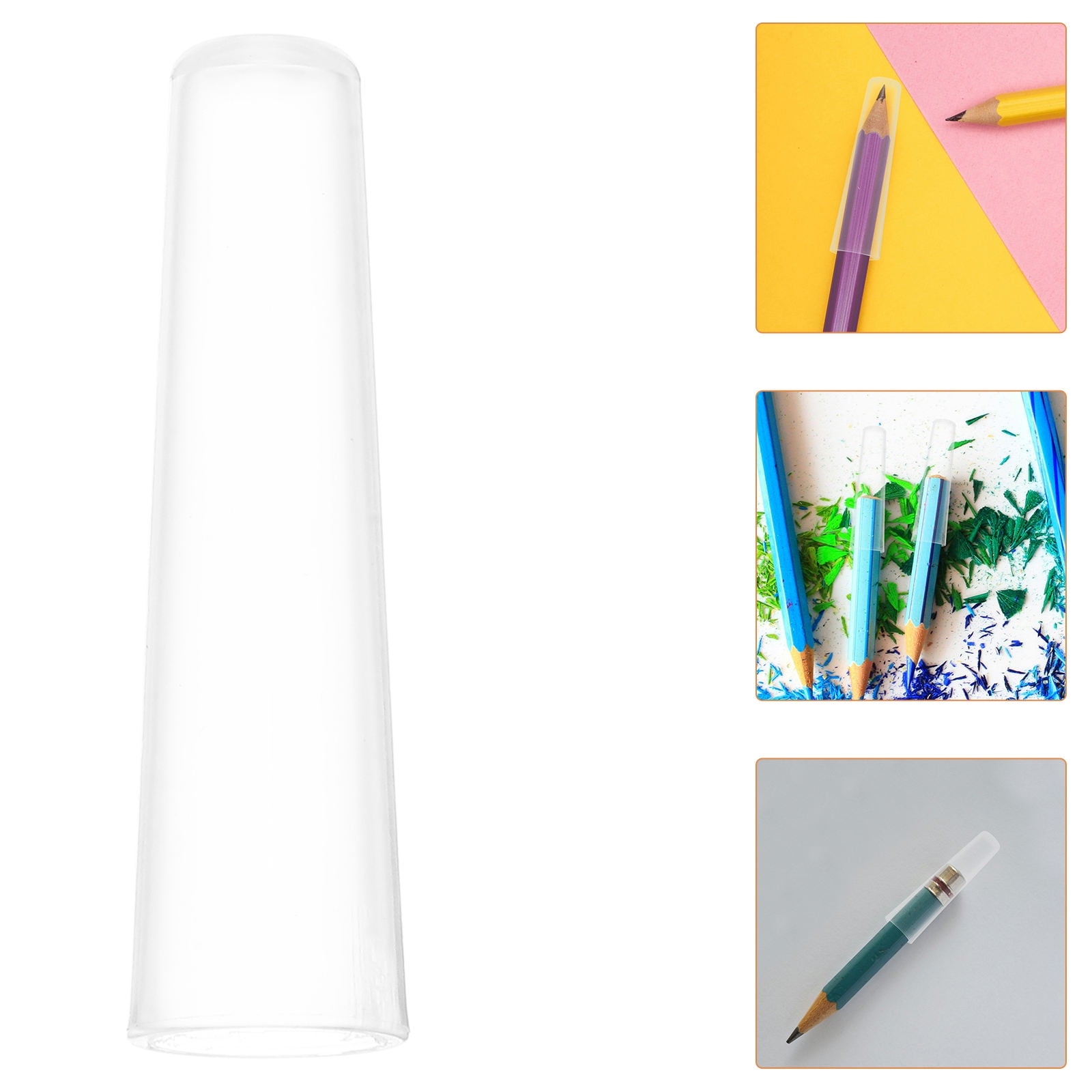 OUNONA 50Pcs Transparent Pencil Caps Clear Plastic Extenders Pen Tip ...