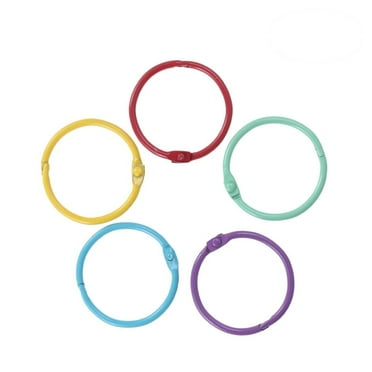 BAZIC Loose Leaf Binder Ring 1" Assorted Color, Book Rings (10/Pack), 1 ...