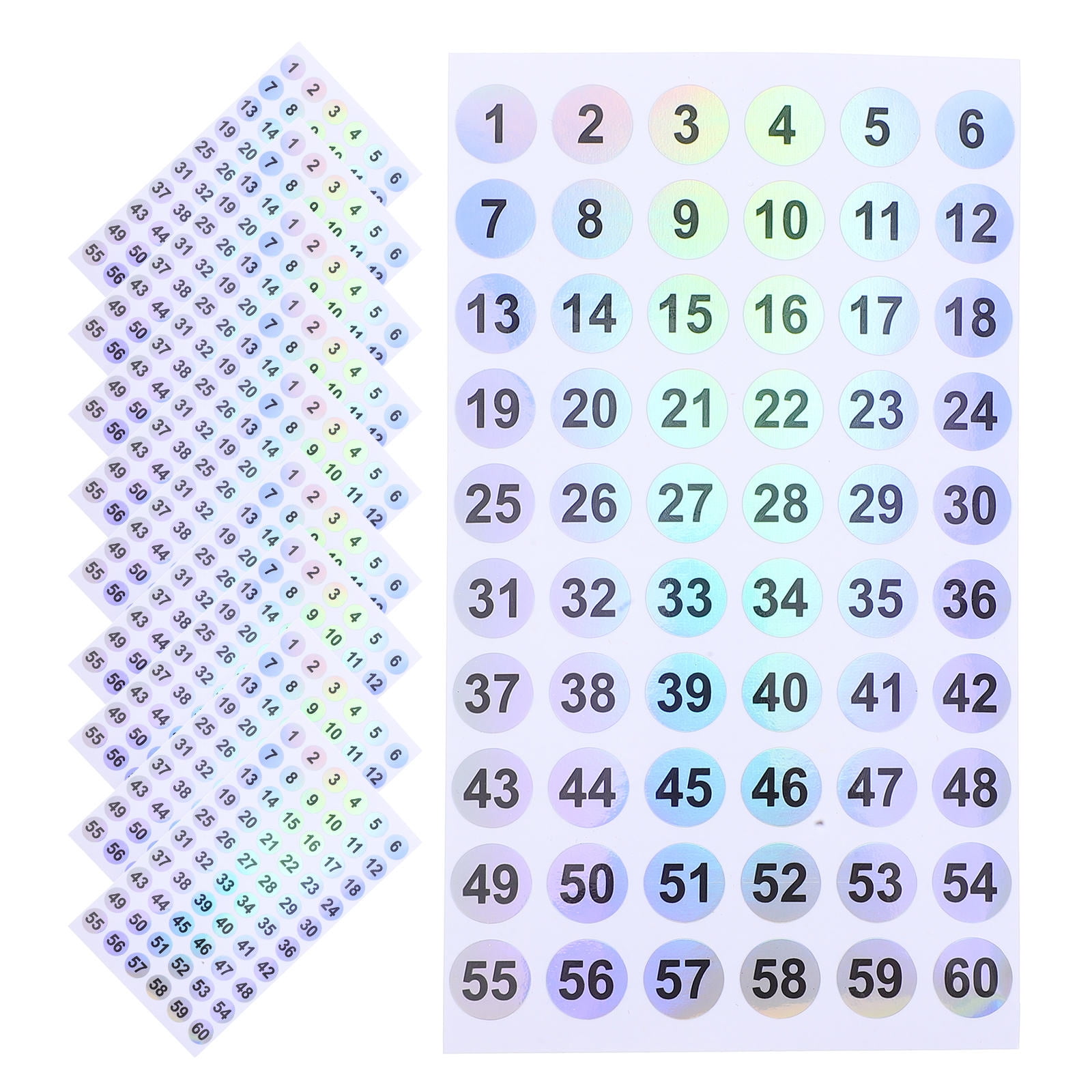 OUNONA 50Pcs Multi Color Numbered Label Stickers Round Waterproof for ...