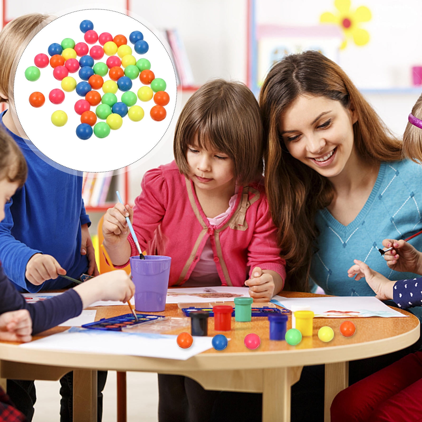 OUNONA 50pcs Assorted Color Counting Balls for Kids Learning Math and ...