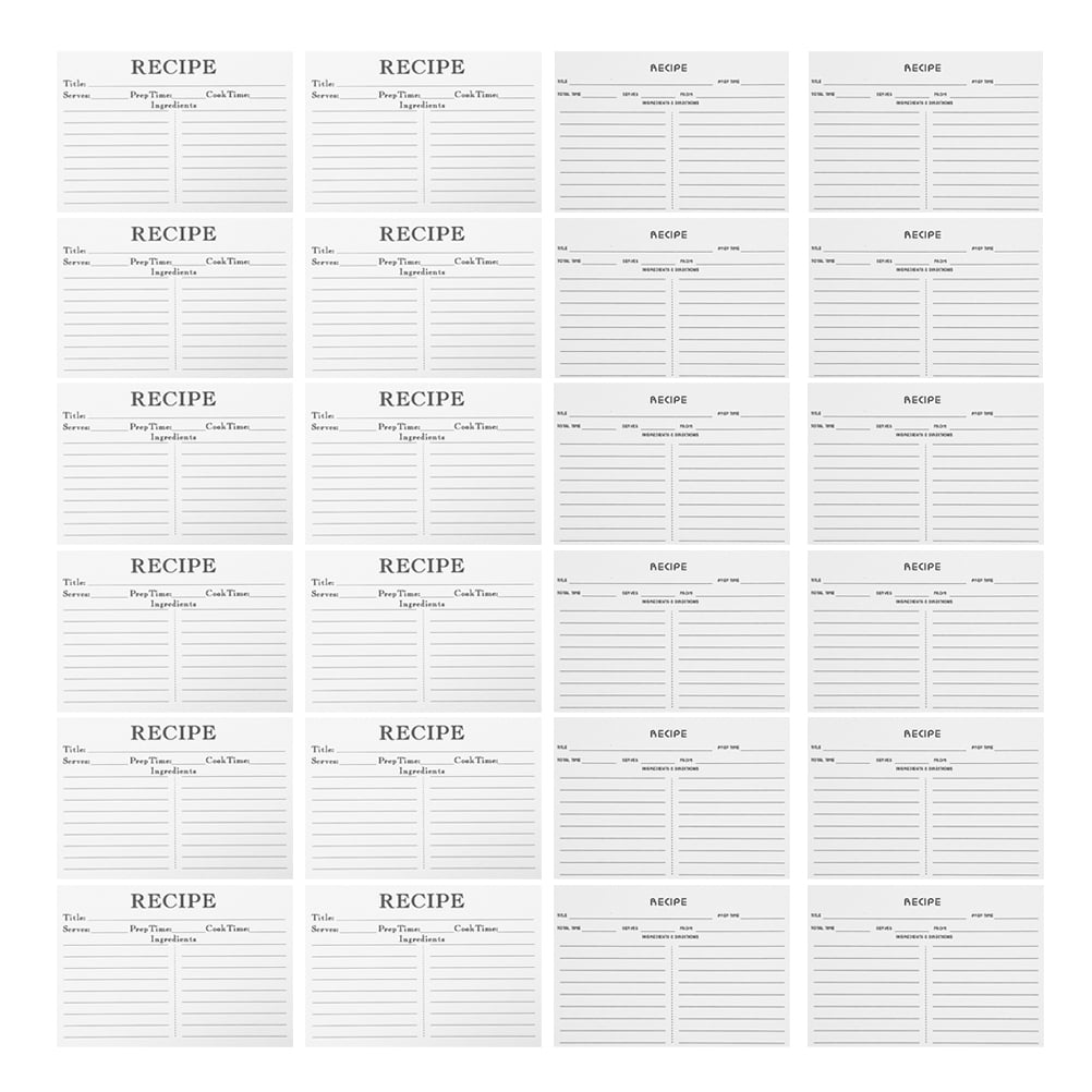 OUNONA 50pcs Blank Recipe Cards for Wedding and Bridal Shower Double ...