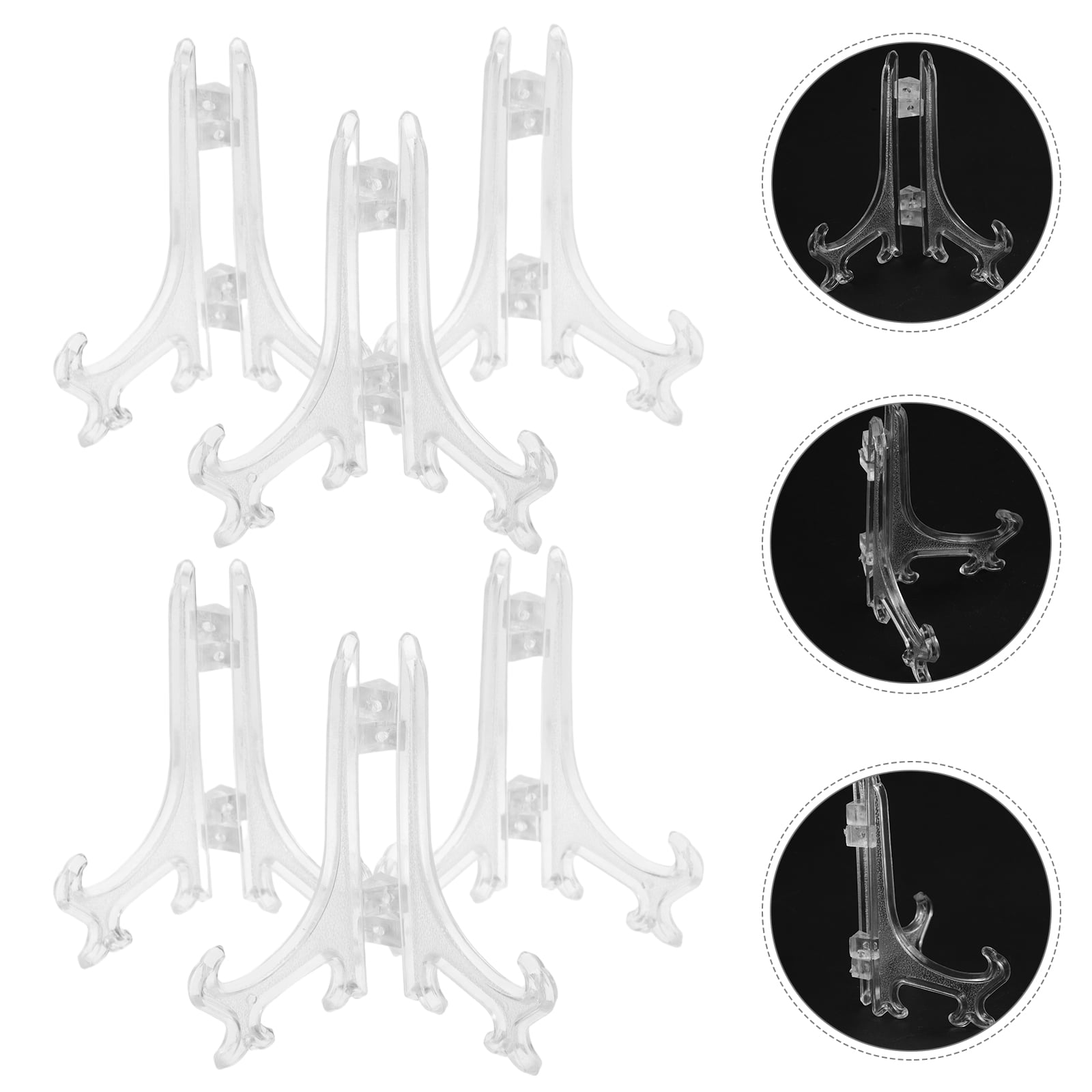 OUNONA 50pcs Clear Plastic Easel Stands Mini Picture Frame And Plate ...