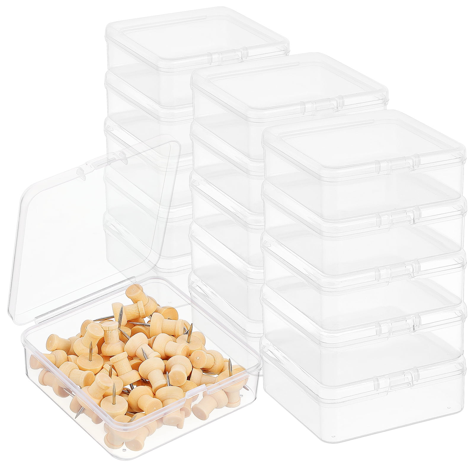 OUNONA 50pcs Clear Storage Box Small Bead Organizer Box Parts Boxes ...