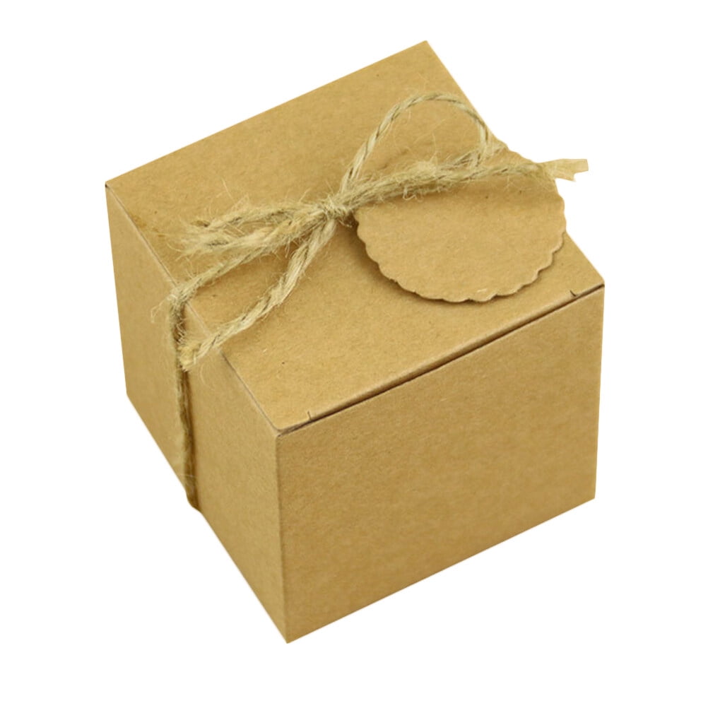 OUNONA 50pcs Kraft Paper Candy Boxes Retro Treat Box Wedding Favors ...