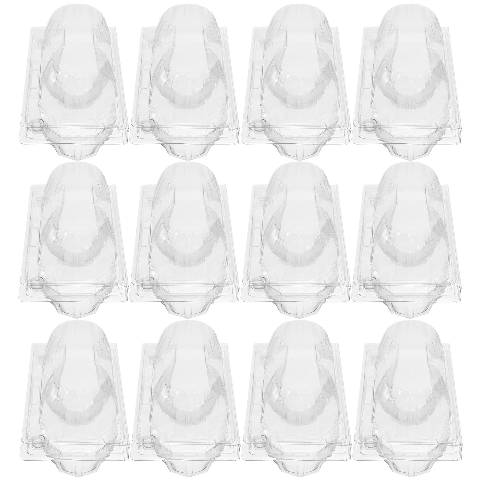 OUNONA 50pcs Plastic Clear Egg Cartons Empty Chicken Egg Tray Hold ...