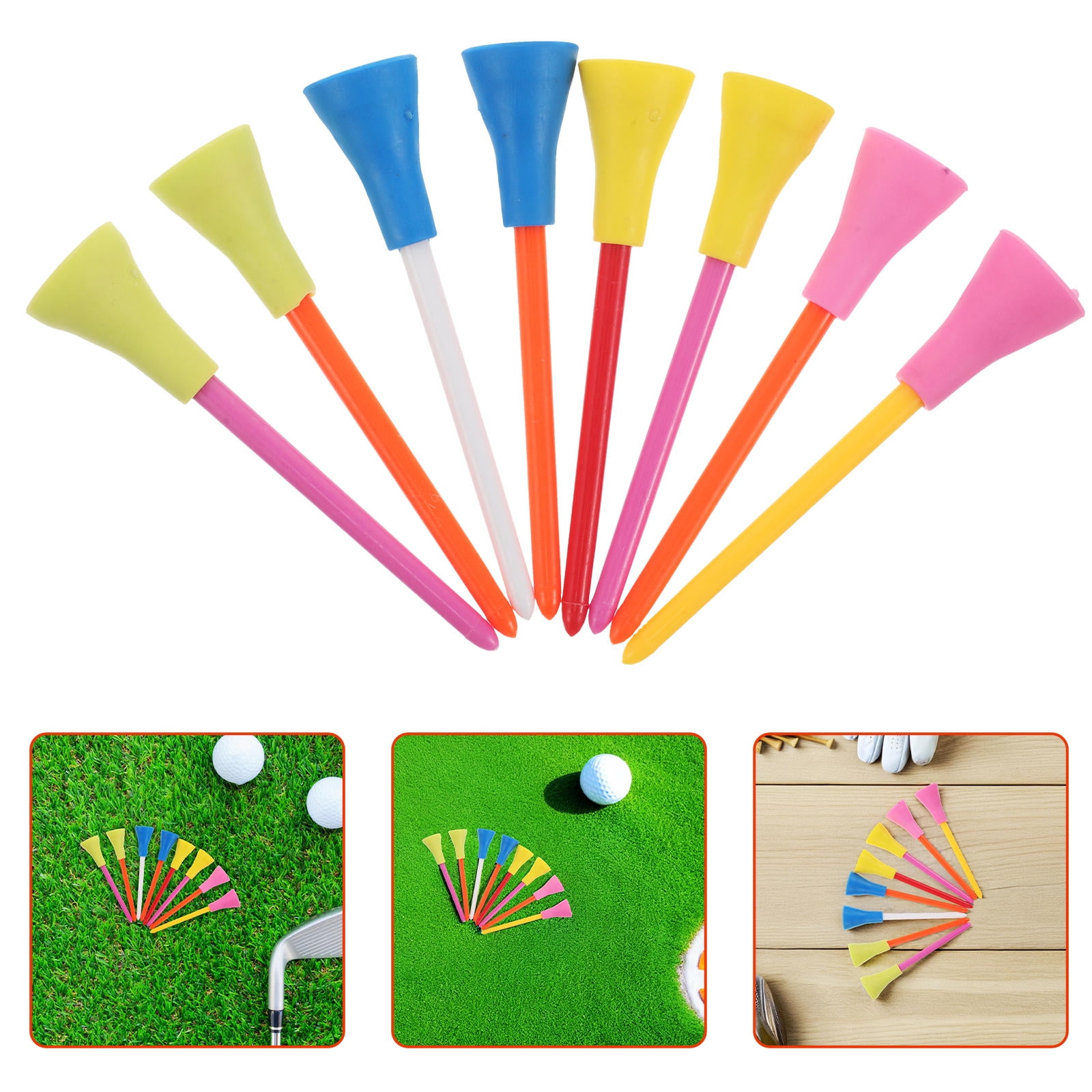 OUNONA 50pcs Plastic Golf Tees For Turf And Mat For Driving Range And ...