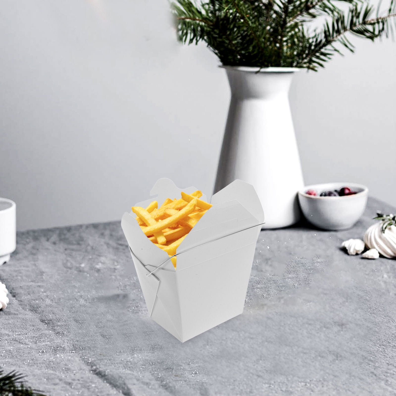 OUNONA 50pcs Take Out Boxes for Cold Food Hot Food Wire Handle Food ...