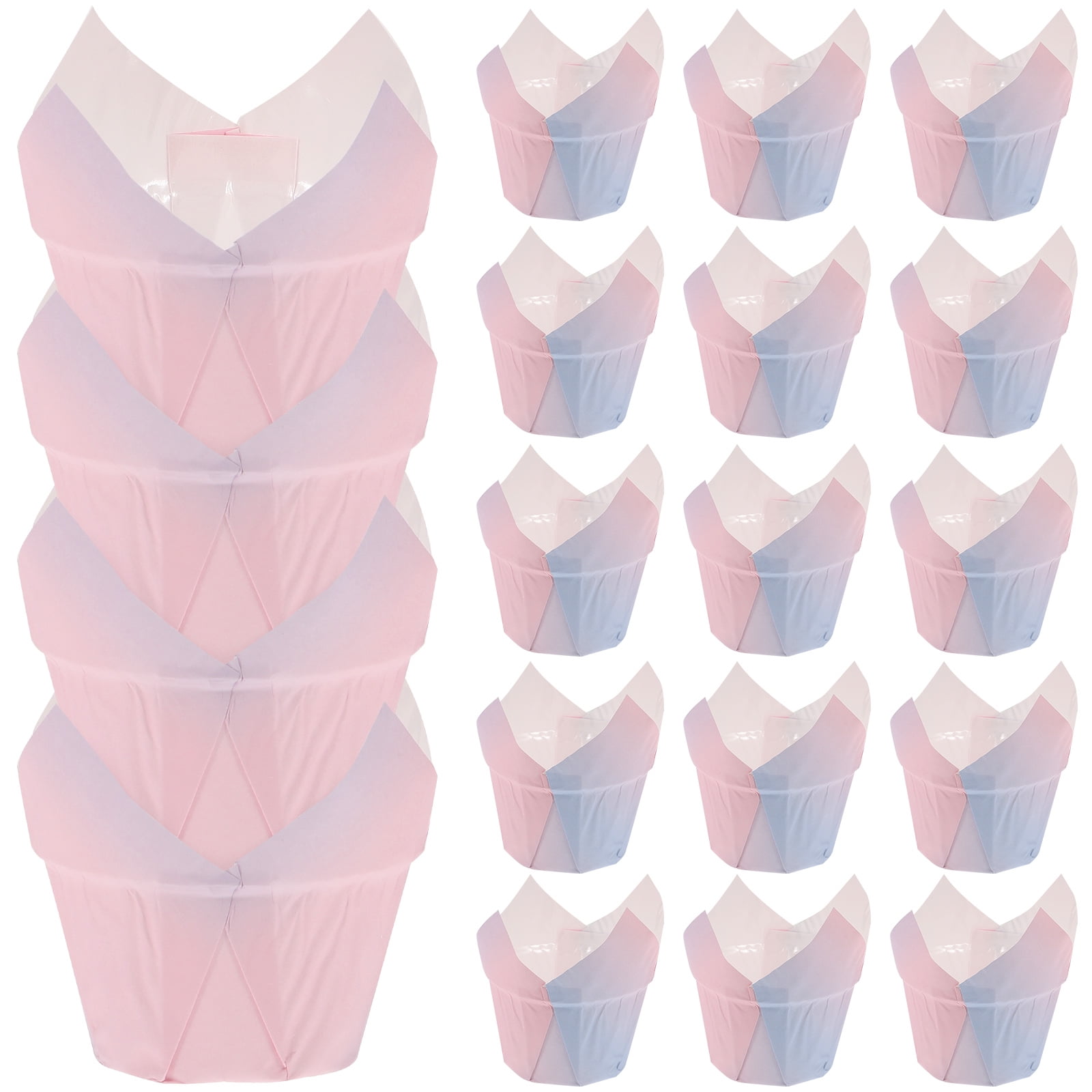 OUNONA 50pcs Tulip Baking Cups Muffin Liners Cupcake Wrapping Liners ...