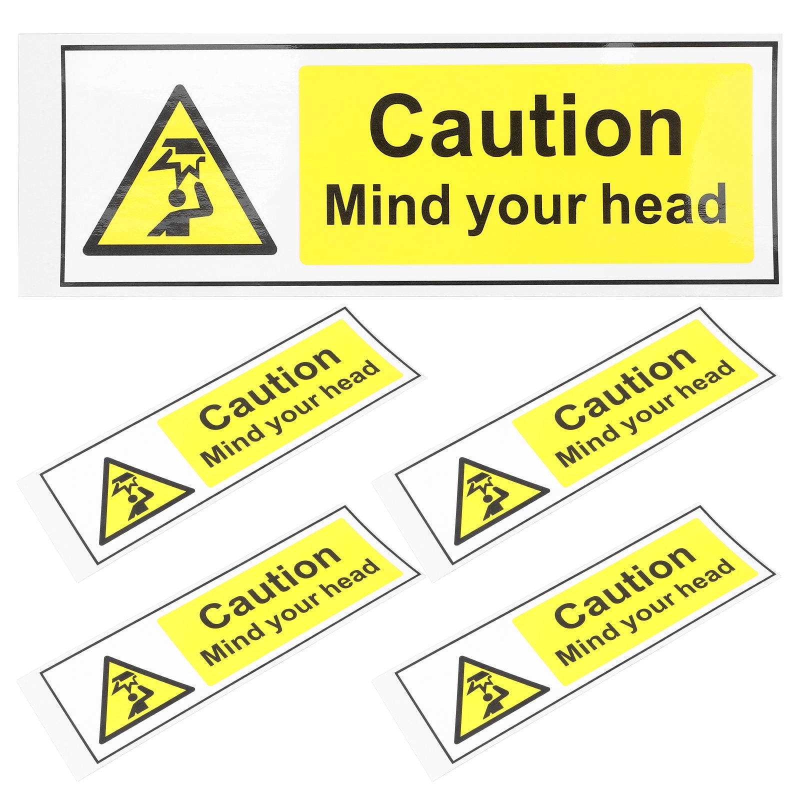 OUNONA 5PCS Caution Watch Your Head Safety Stickers Caution Signs Low ...