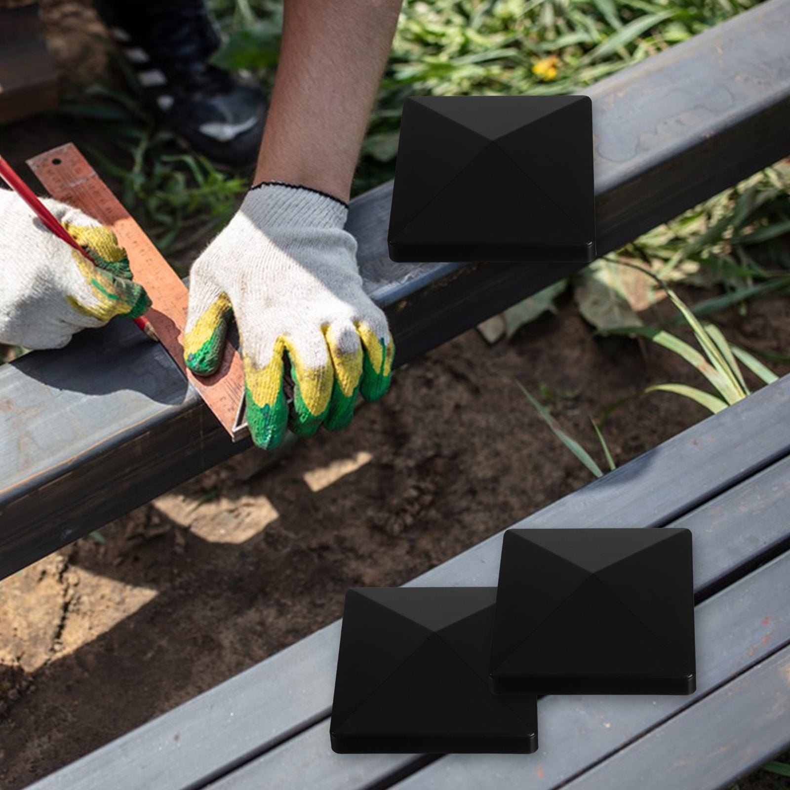 Homoyoyo Black Plastic Fence Post Caps for Home Use - Sturdy, Sleek ...