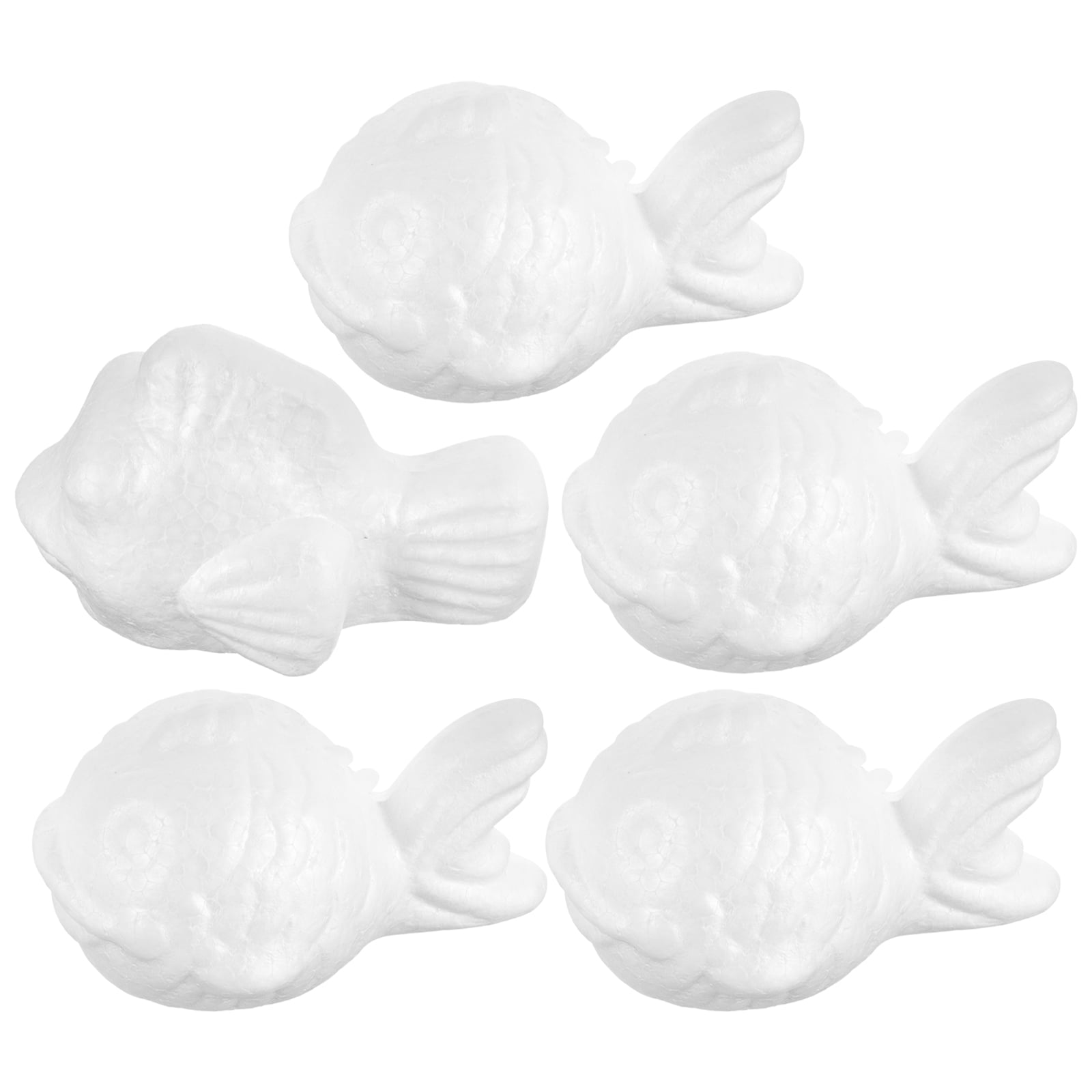 OUNONA 5Pcs Craft Foam Fish DIY Paintable Unfinished Foam Fish Crafts ...
