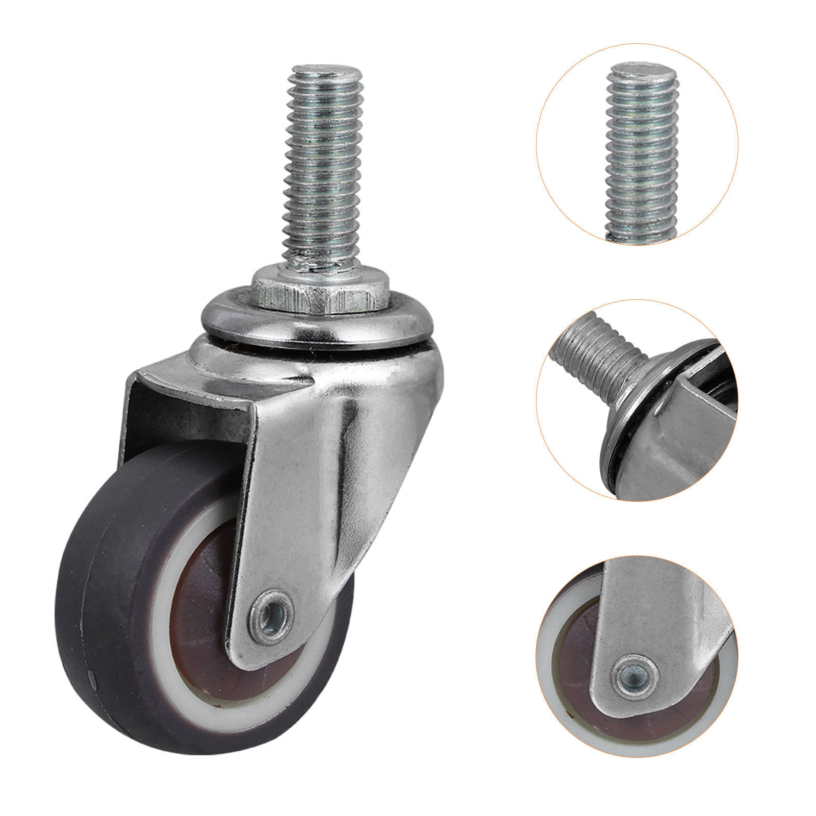 OUNONA 5Pcs Heavy Duty Stem Casters Grey Screw Thread Wheels for Smooth ...