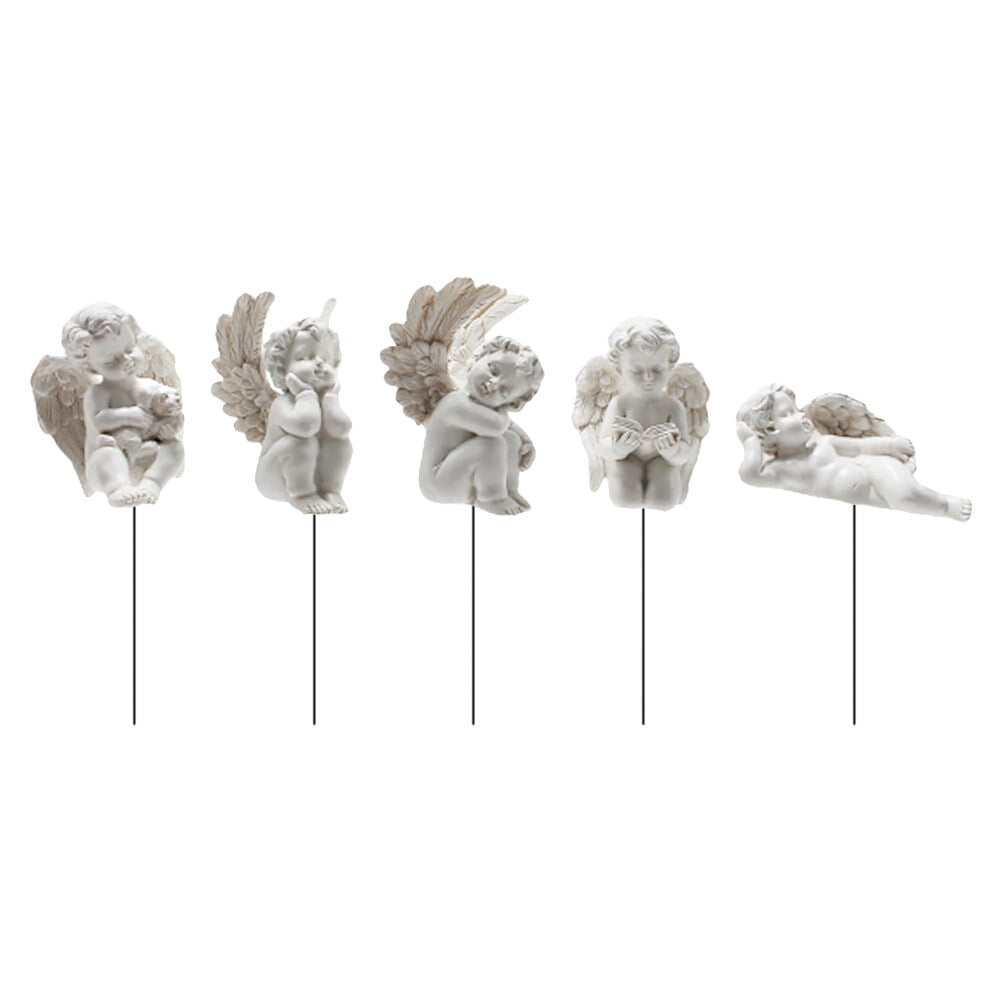 OUNONA 5Pcs White Angel Wings Compact Shape Jupiter Adornments for Yard ...