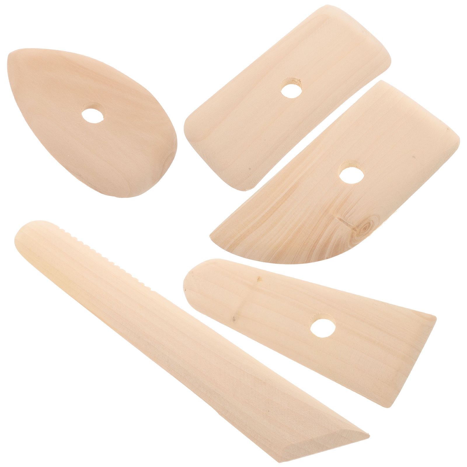 OUNONA 5Pcs Wood Pottery Clay Scrapers Clay Sculpting Supplies Pottery ...