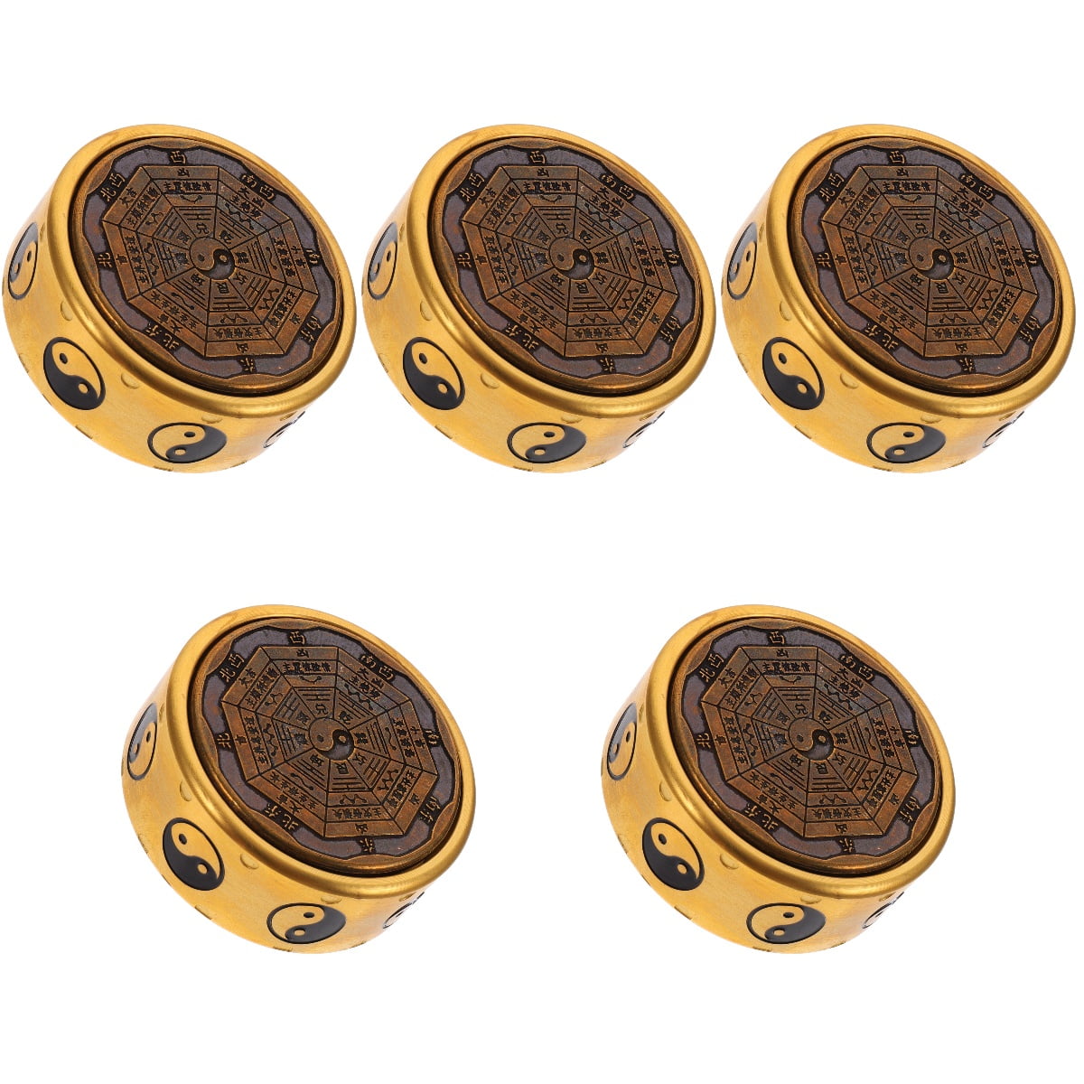 OUNONA 5pcs Chinese Brass Plaything Interesting Eight-diagram-shaped ...