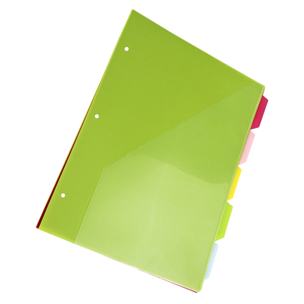 OUNONA 5pcs Colorful Binder Dividers With Tabs And Clear Pockets ...