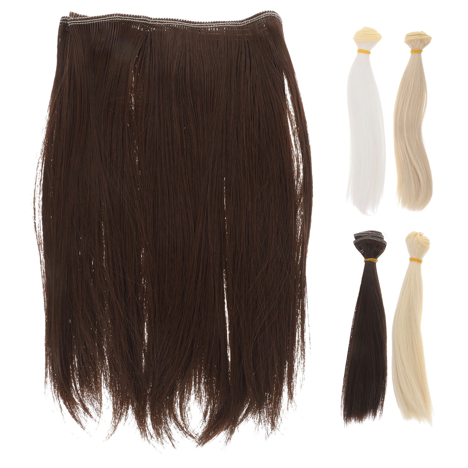 OUNONA 5pcs DIY Doll Wig Wefts for Doll Hair Doll Wig Straight ...