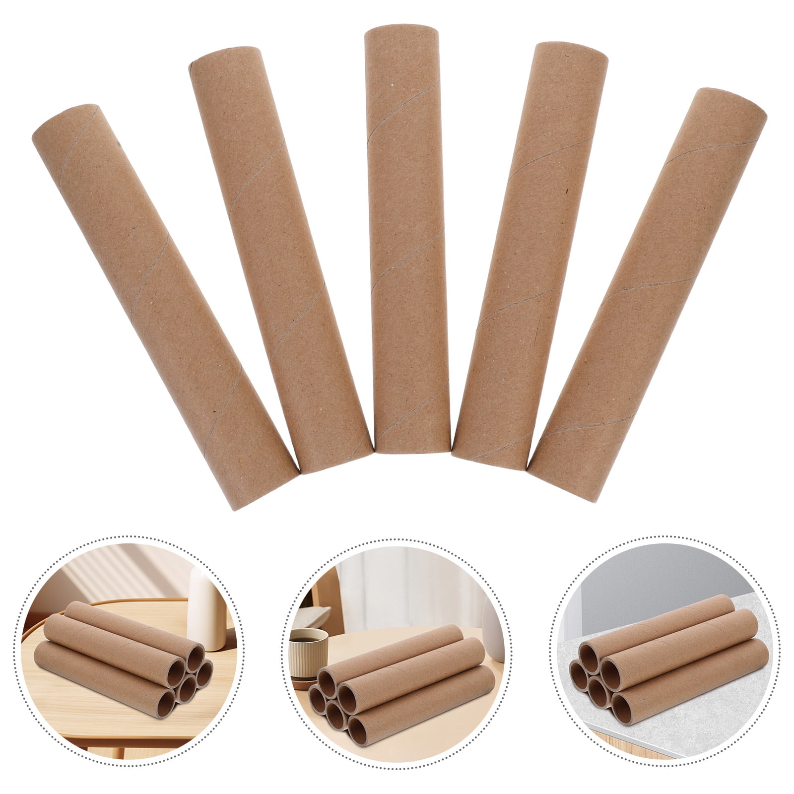 OUNONA 5pcs Kraft Paper Cylinder Box Long Cardboard Tubes Poster Roll ...