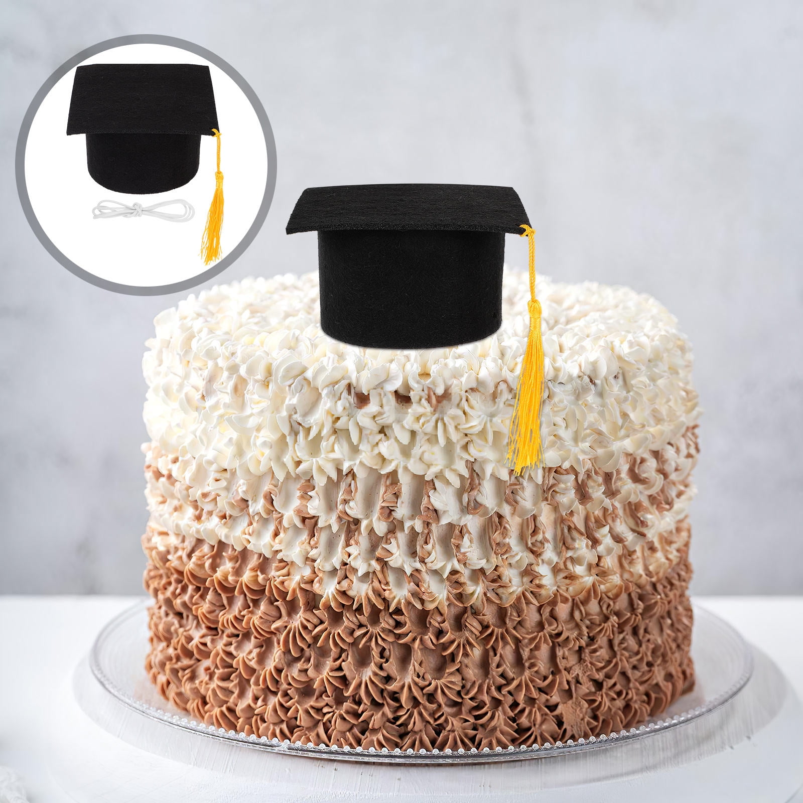 OUNONA 5pcs Mini Graduation Caps Felt Graduation Hats With Tassels Grad ...
