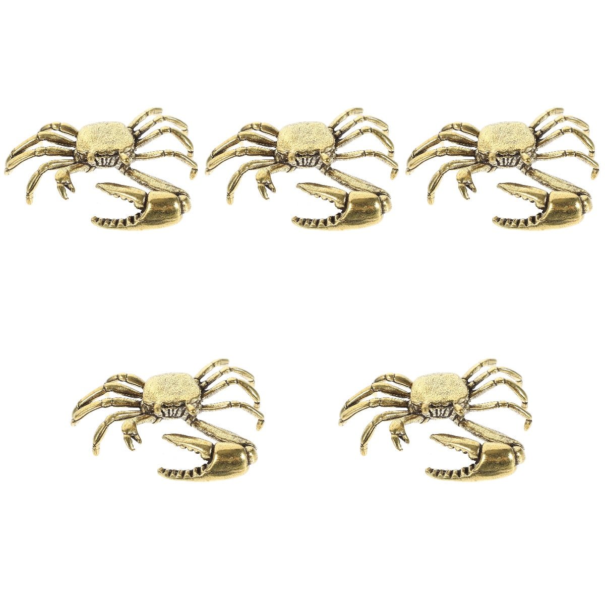 OUNONA 5pcs Retro Copper Crab Figurine Copper Crab-shape Sculpture Crab ...