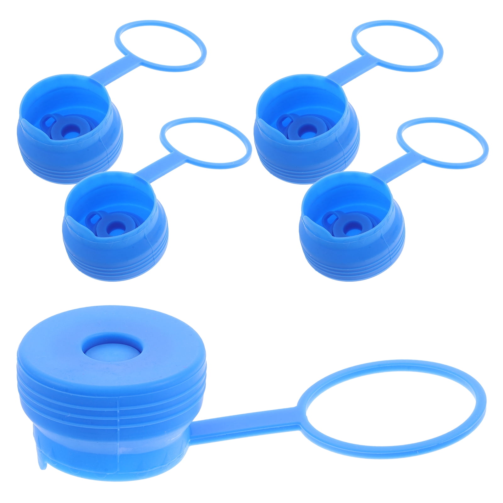 OUNONA 5pcs Reusable Silicone Water Jug Caps Non Spill Bottle Caps Leak ...