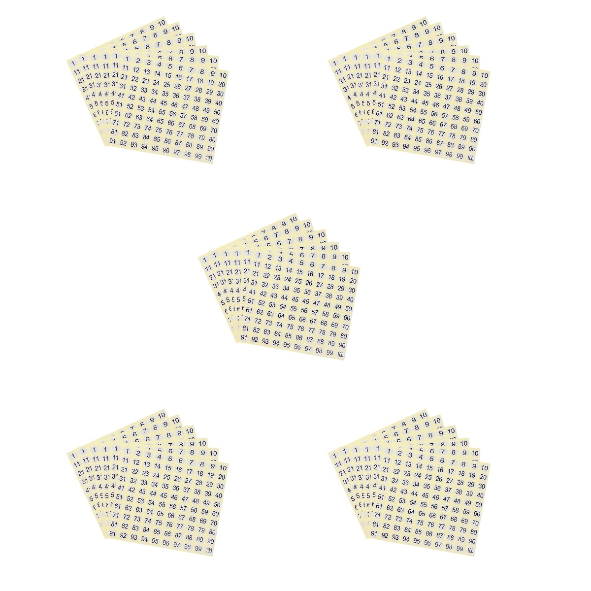 OUNONA 5pcs Sheets Round Stickers Self Adhesive Label Sticky Signs for ...