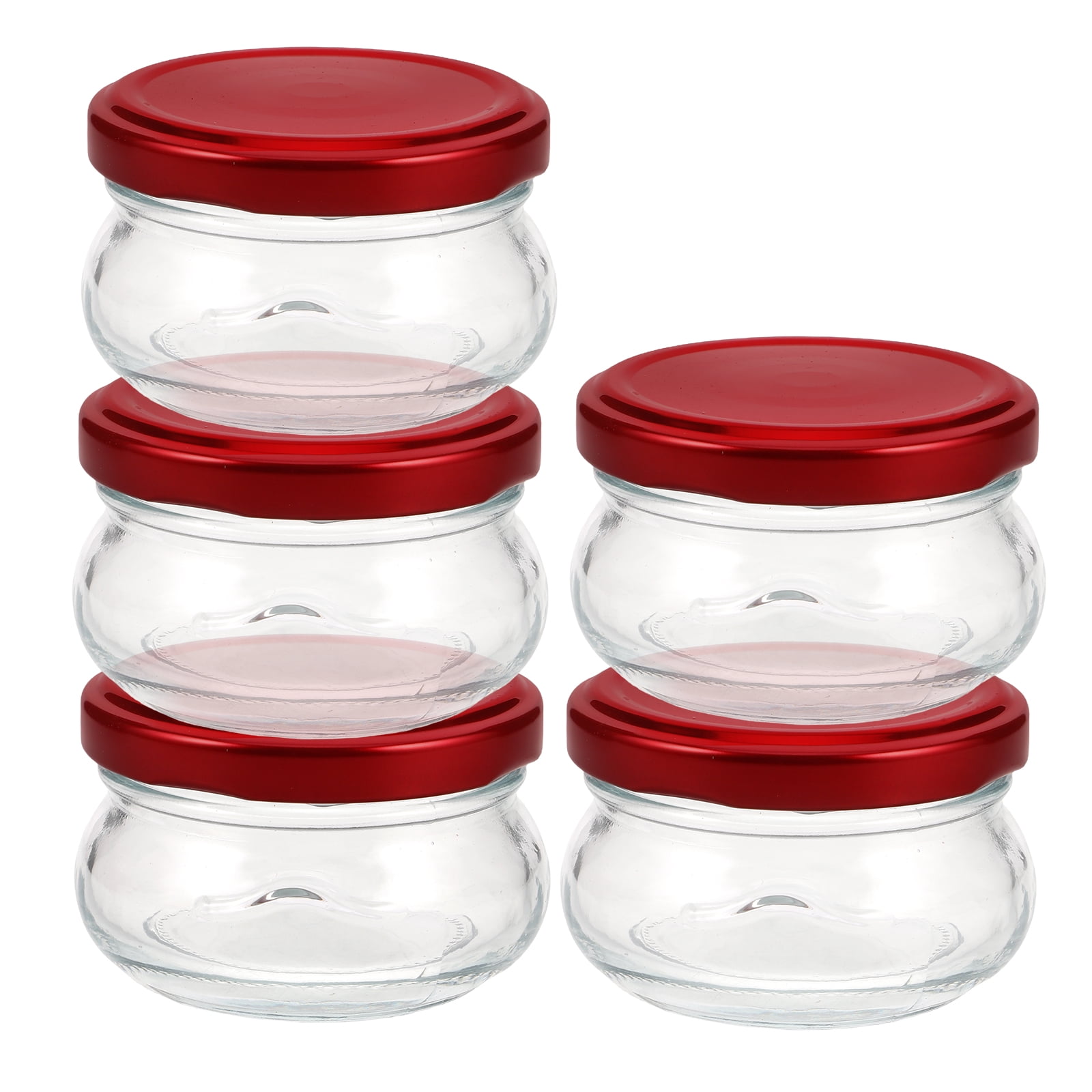 OUNONA 5pcs Transparent Storage Jar Household Jam Jar Honey Jar Glass ...
