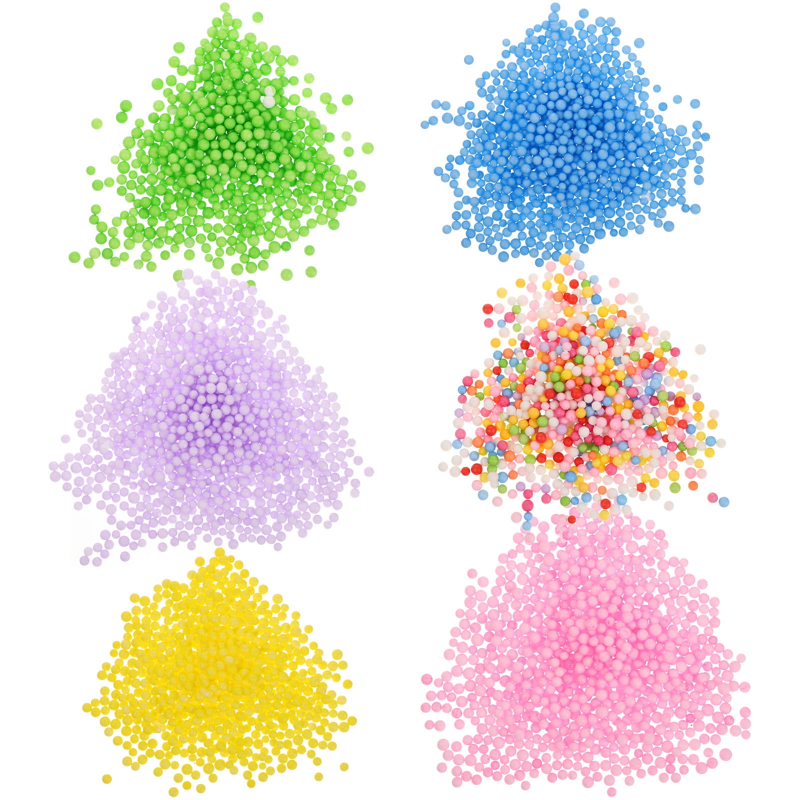OUNONA 6 Bags Colorful Micro Foam Beads Child 0.20X0.20X0.20CM ...