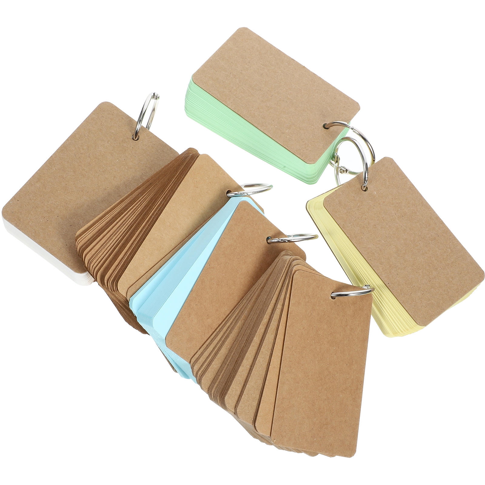 OUNONA 6 Books of Binding Ring Blank Flash Cards Portable Memo Card ...