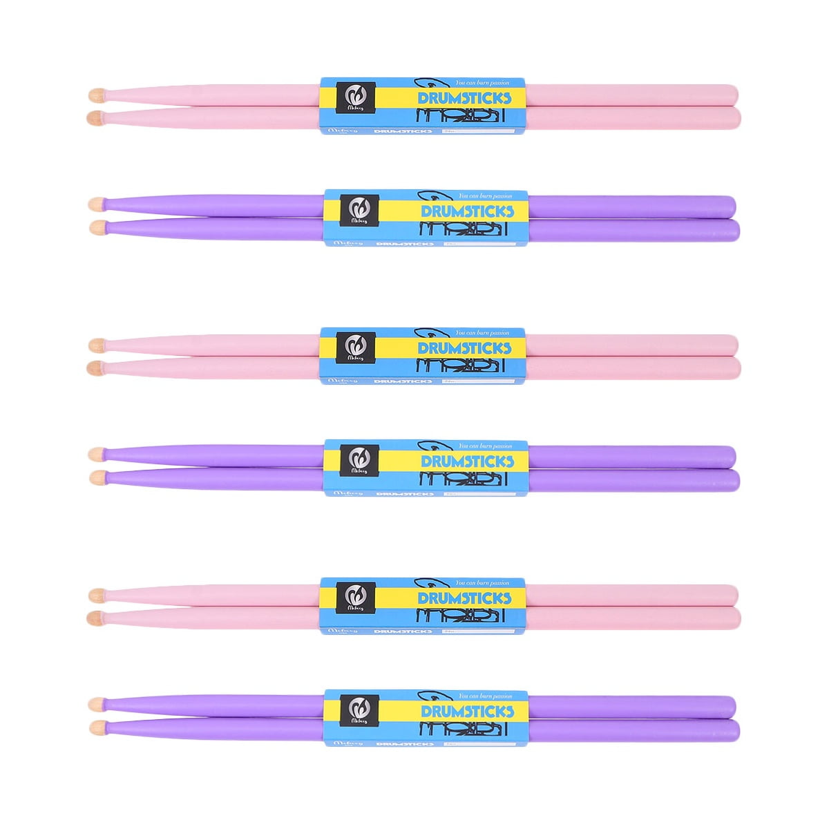 OUNONA 6 Pairs Maple Drum Sticks Wood Drumsticks Drum Stick Percussion ...