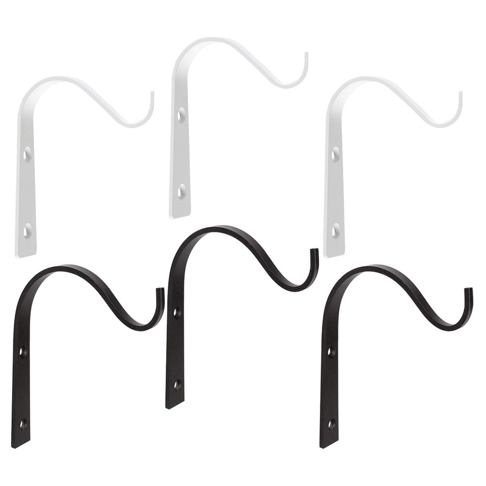 OUNONA 6 Pcs Basket Plant Wrought Iron Flower Hook Assorted Color Hooks ...