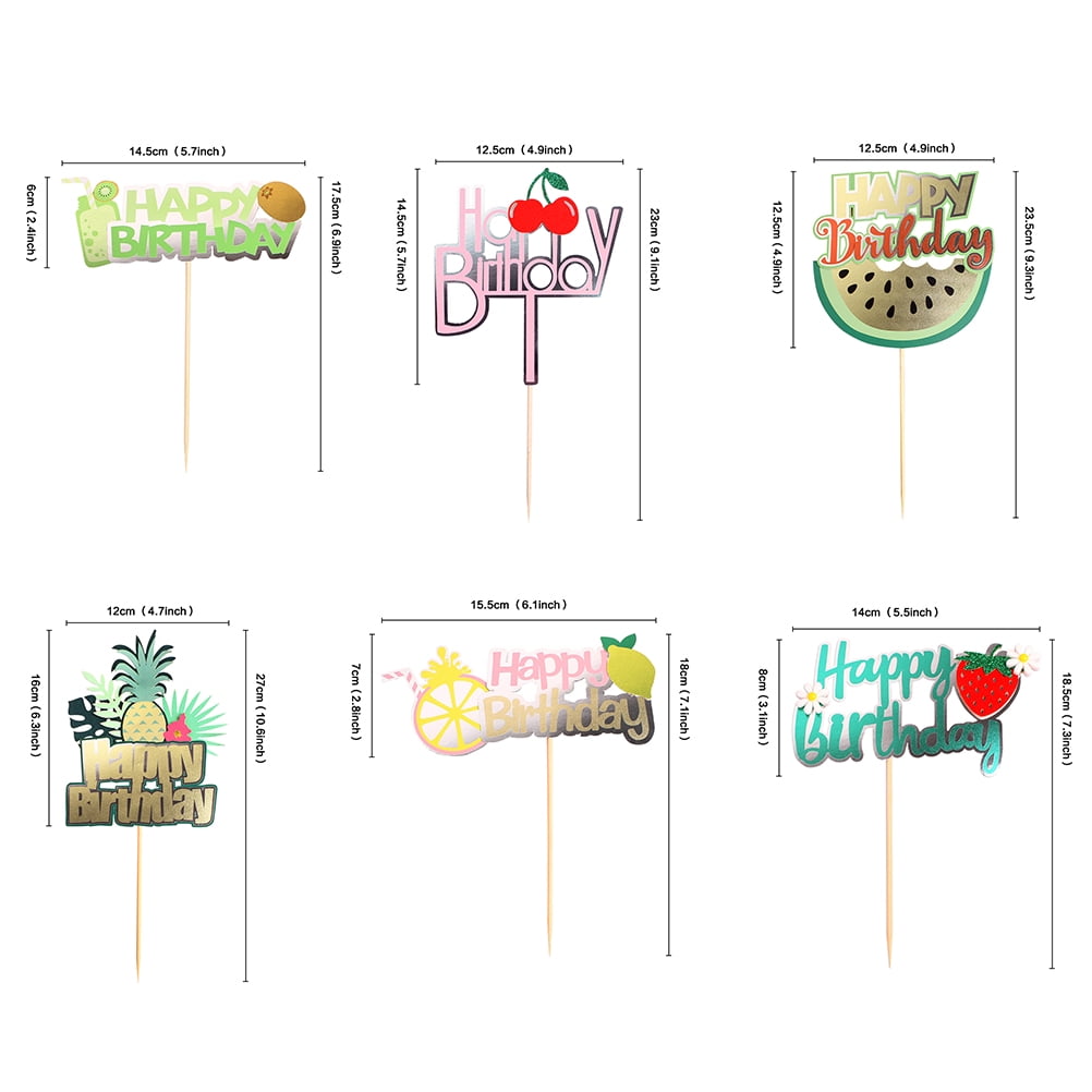 OUNONA 6 Pcs Cake Toppers Fruit Cake Card Insert Cake Picks Child 23.5 ...