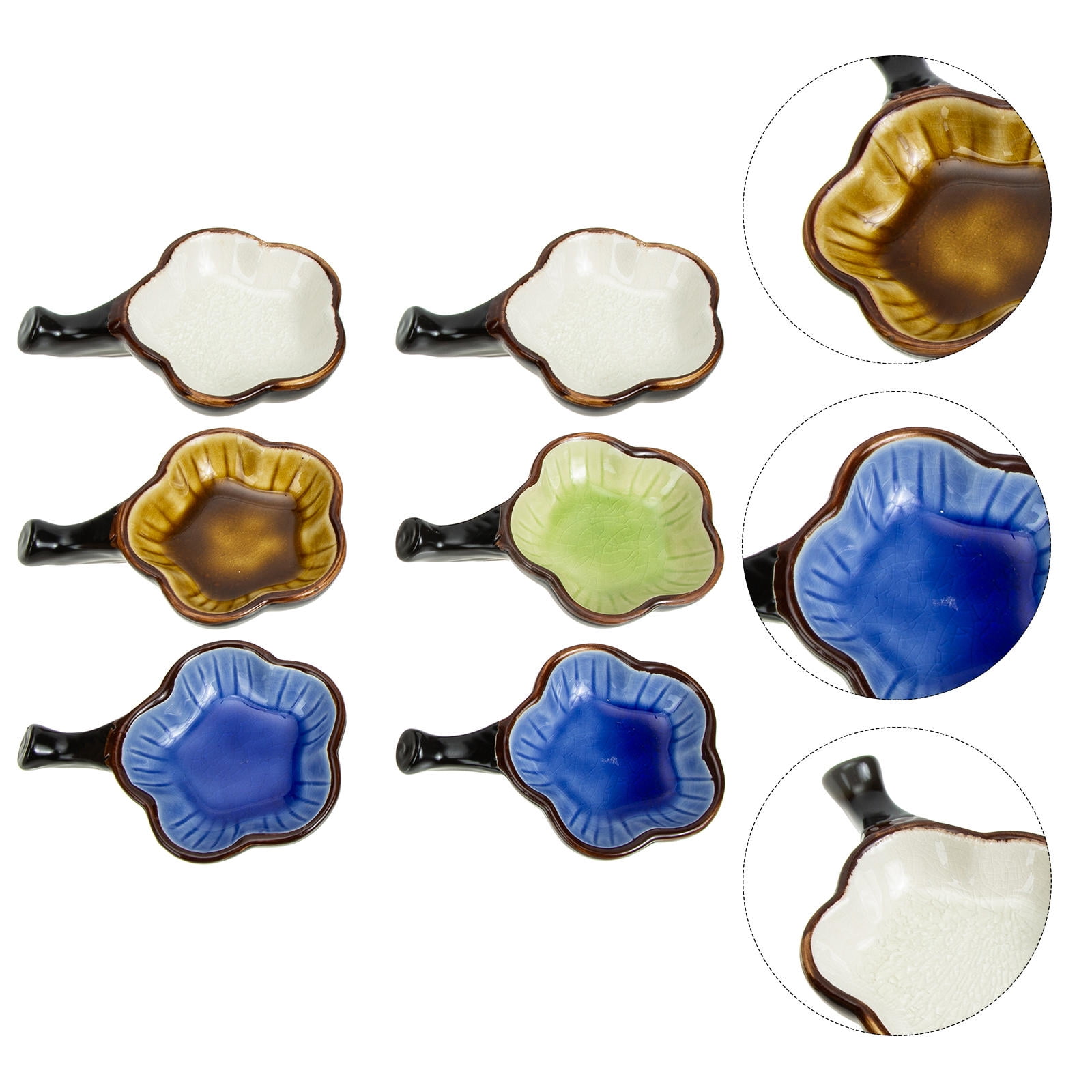 OUNONA 6 Pcs Colored Glaze Pen Washing Ink Tray Portable Brush Washer ...