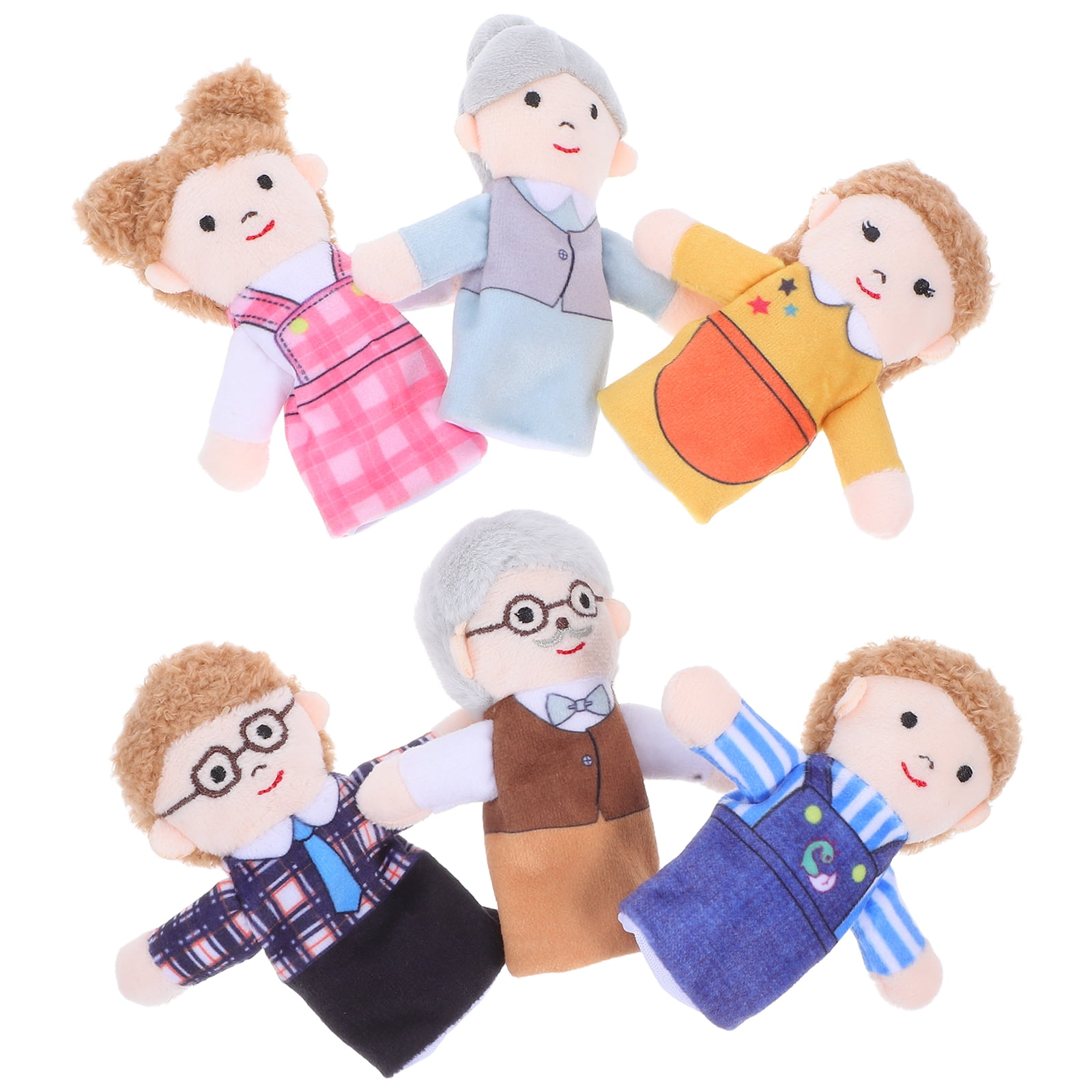 OUNONA 6 Pcs Family Finger Puppets Dollhouse Kids Birthday Present ...