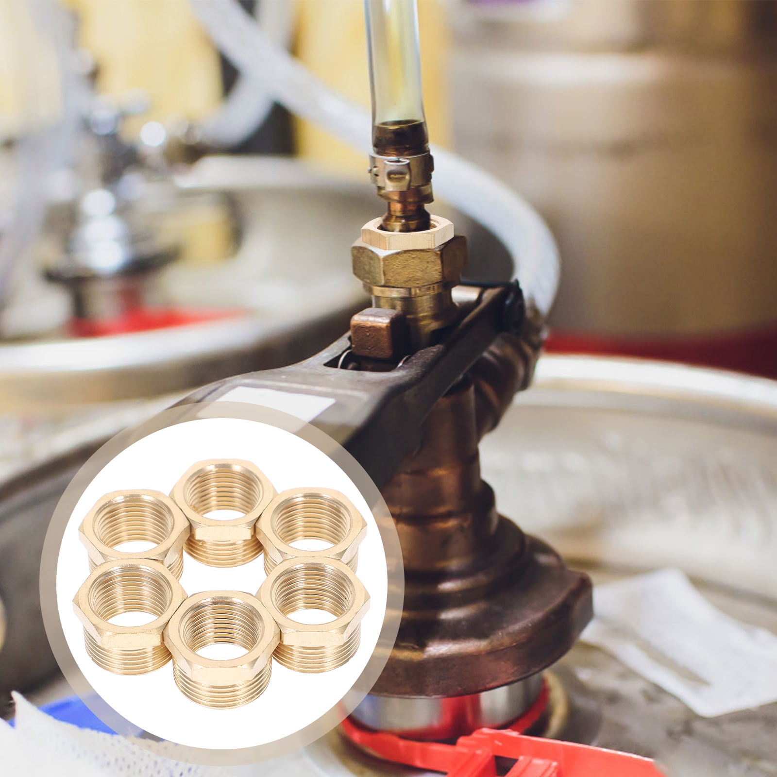 OUNONA 6 Pcs Fittings Brass Hose Coupling Connector Adapter Standard ...