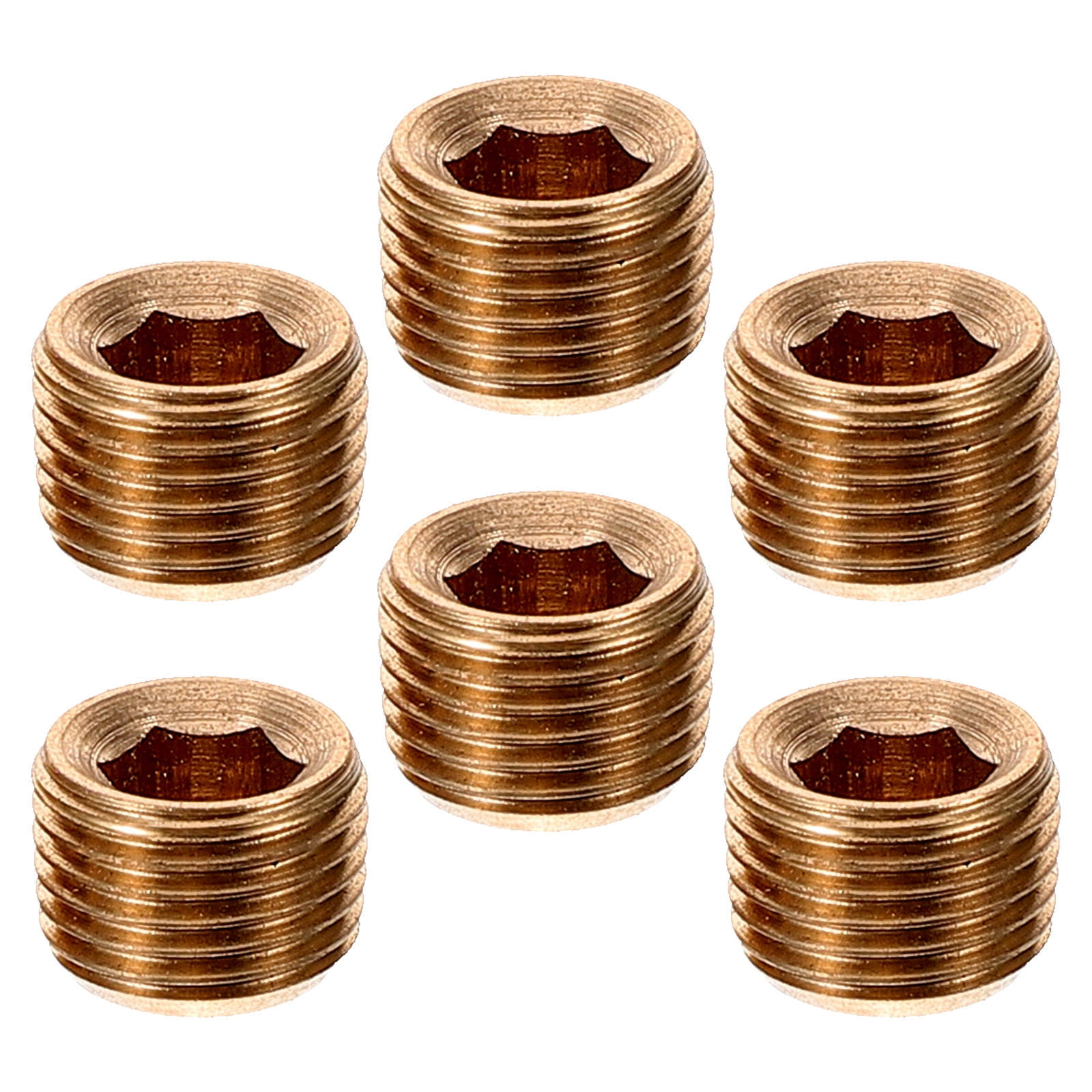 OUNONA 6 Pcs Hexagonal Tubing Connector Water Line End Caps Golden ...