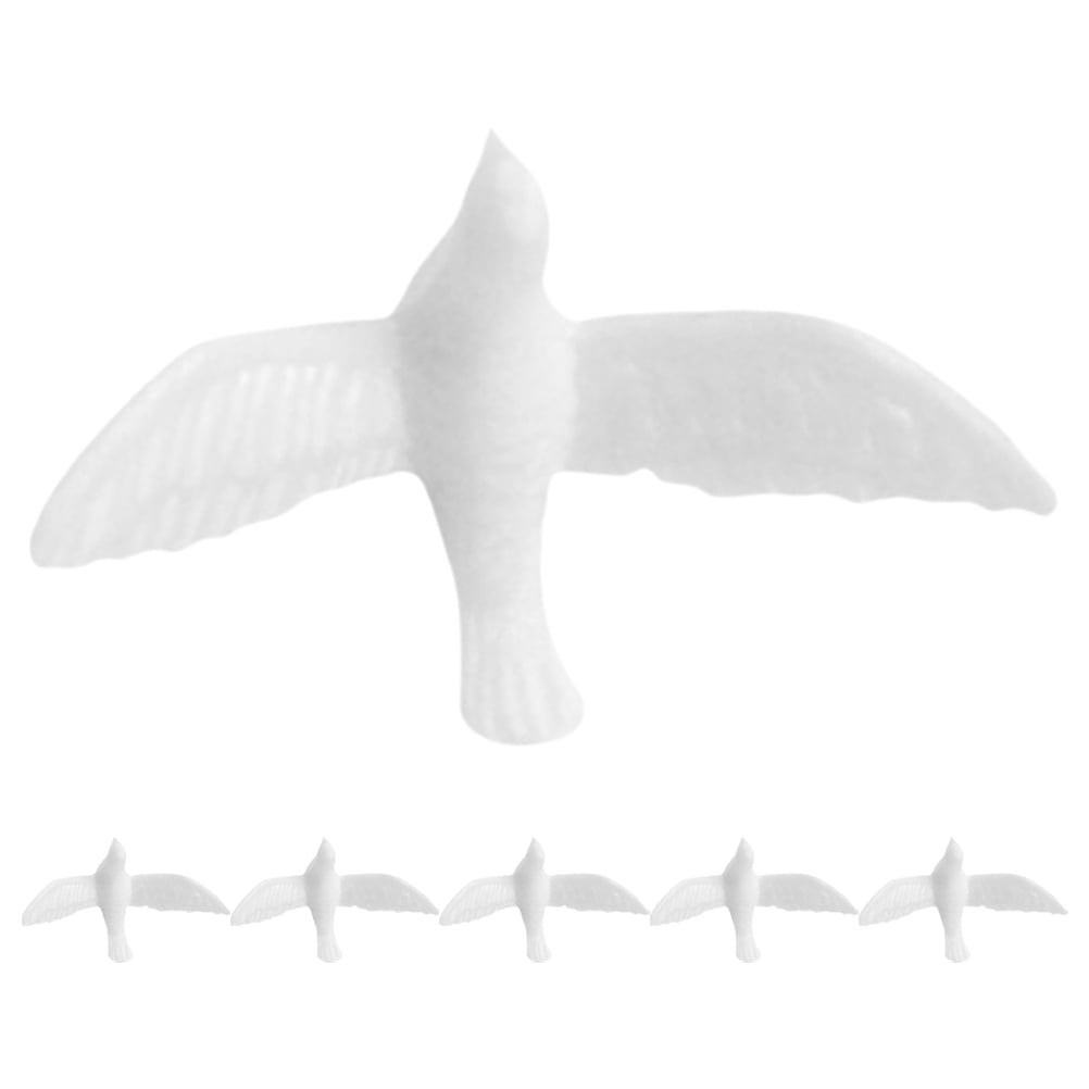 OUNONA 6 Pcs Miniature White Dove Figurines Mini Resin Birds Dollhouse ...