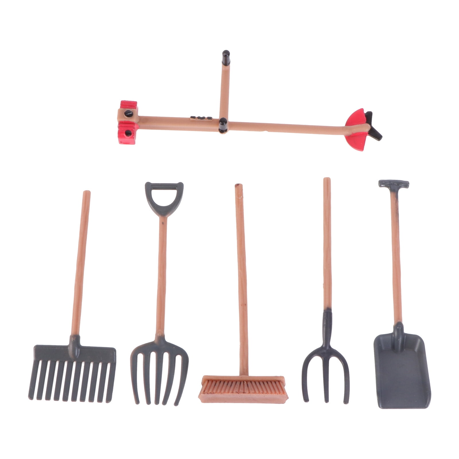 OUNONA 6 Pcs Sandbox Rake Toys Farm Tools Table Landscape DIY ...