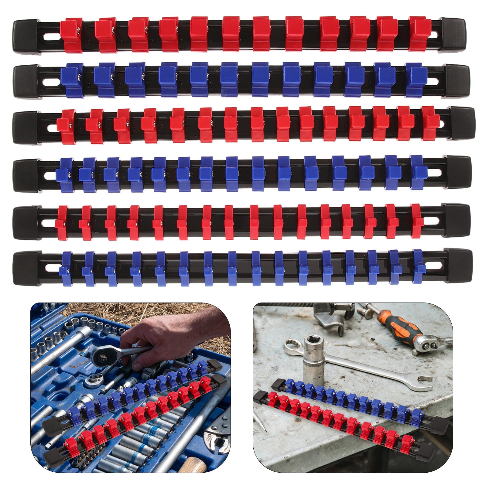 OUNONA 6 Pcs Socket Holder Magnetic Organizer Power Tool Storage Rack ...